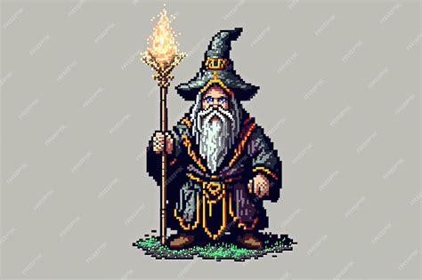 Premium Ai Image Pixel Art Wizard Character For Rpg Game Character In Retro Style For 8 Bit Game