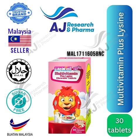 🌈 Chewies Multivitamin Plus Lysine Chewable Tablet 30s Shopee Malaysia