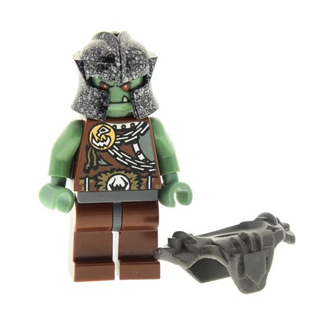 1 X Lego System Figur Fantasy Era Troll Orc Krieger 10 Reddish Rot Braun Sand Grün Bedruckt