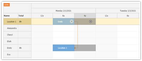 React Shift Scheduling Application PHP MySQL Backend DayPilot Code