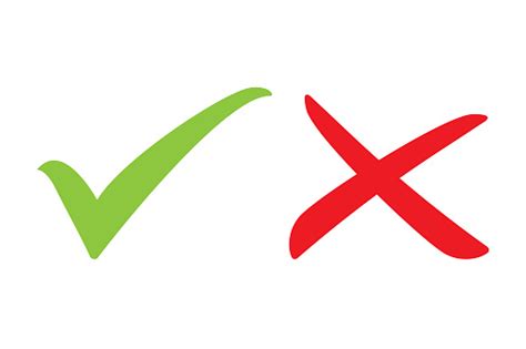 진드기와 교차 표지판 녹색 체크 마크 확인 및 빨간색 X 아이콘 벡터입니다 서클 기호 예 및 투표 결정 웹 로고 응용 프로그램