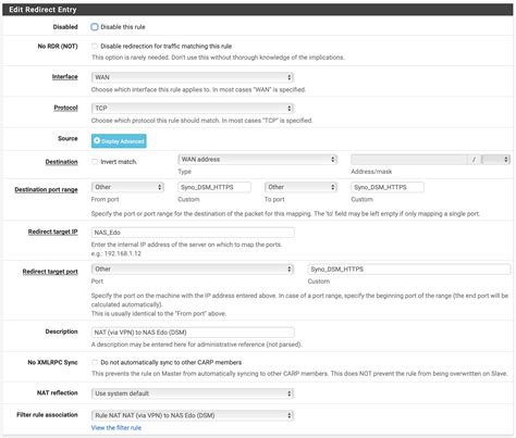 Nat Pfsense Port Forward Through Site To Site Vpn Server Fault