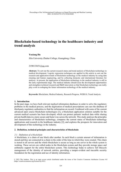 Pdf Blockchain Based Technology In The Healthcare Industry And Trend Analysis