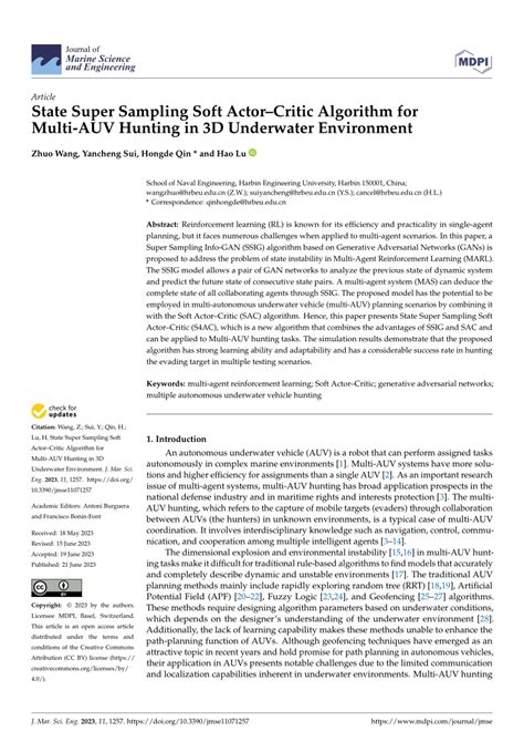 Pdf State Super Sampling Soft Actorcritic Algorithm For Multi Auv