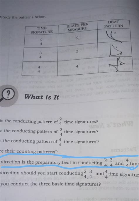 In What Direction Is The Preparatory Beat In Conducting 2 4 3 4 And 4 4 Time Signaturespls Help