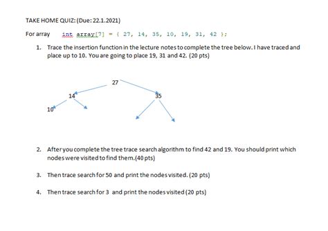 Solved Take Home Quiz Due 2212021 For Array Int