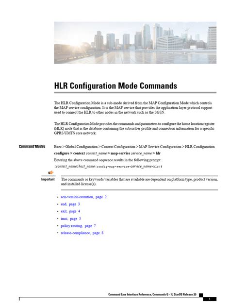 Hlr Configuration Mode Commands Pdf Mobile Telecommunications