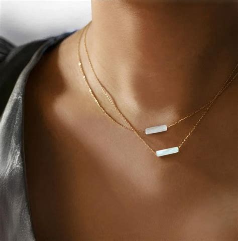 Selenite Minimalist Crystal Necklace 14k Gold Plated Gemstone Jewelry