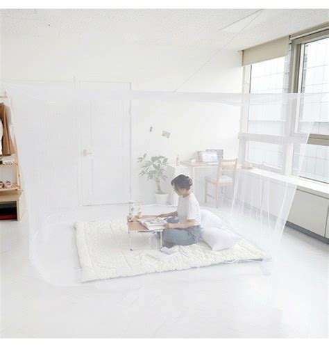 모기차단 실용적인 침대 간편설치 다인용 사각 모기장텐트 소형 티몬