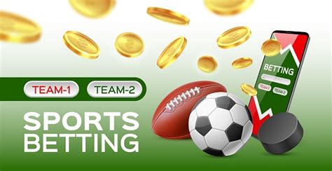 스포츠 베팅 포스터 도박 응용 프로그램 현실적인 축구 및 럭비 공 하키 퍽 떨어지는 금화 스마트 폰 화면의 마권업자 앱 배너