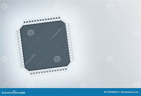 3d Render Of Microchip Or Semiconductor Chip For Computing Stock Illustration Illustration Of