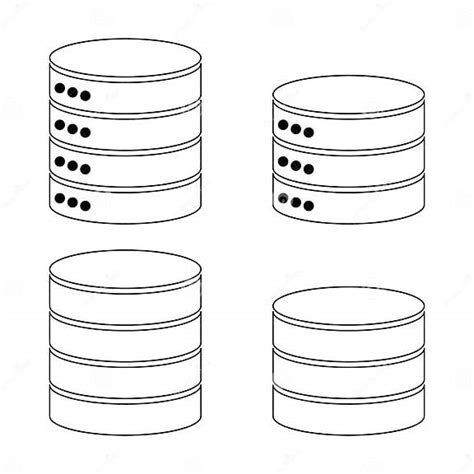 Set Of Database Storage Icon Internet Network Server Cloud Data Symbol Connection System