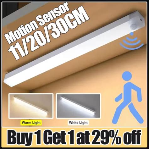 Strip Light Led Pir Motion Sensor Usb Rechargeable Magnetic Cabinet Closet Lamp £4 41 Picclick Uk