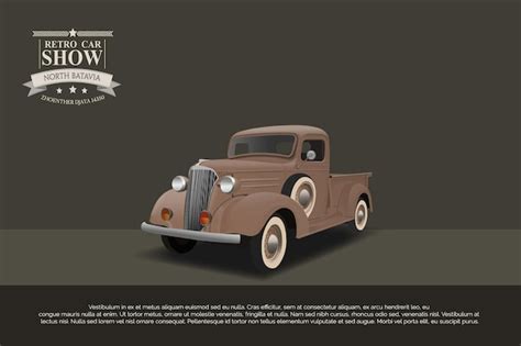 Classic Truck Vector Premium Vector