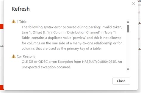 Error Message When Refreshing Data Microsoft Fabric Community