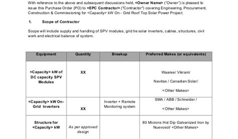 Epc Contract Template Sample Rooftop Solar Epc Contract Ezysolare Williamson