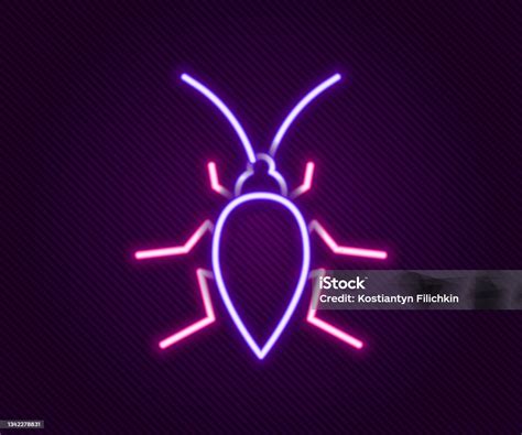 검은 색 배경에 고립 된 빛나는 네온 라인 바퀴벌레 아이콘 다채로운 개요 개념 벡터 로치피쉬에 대한 스톡 벡터 아트 및 기타
