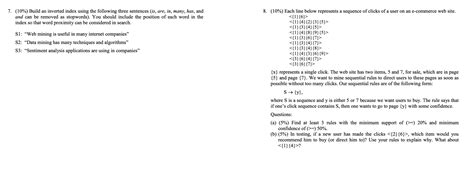 Solved 7 10 Build An Inverted Index Using The Following
