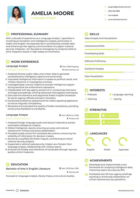 10 Language Analyst Resume Samples And Templates For 2025