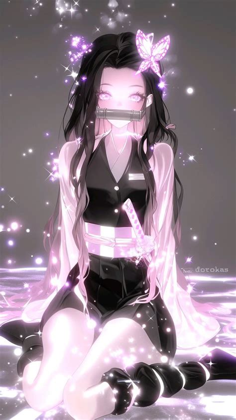 Nezuko Kamado Anime Butterfly Demon King Anime Pink Wallpaper Anime