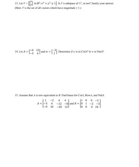 Solved 13 Let Vleft Left Begin Array L X