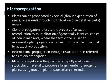 Micropropogation In Plants And Its Types Pptx