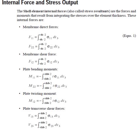 Shell Element Output Internal Force Stress Resultant — Forum