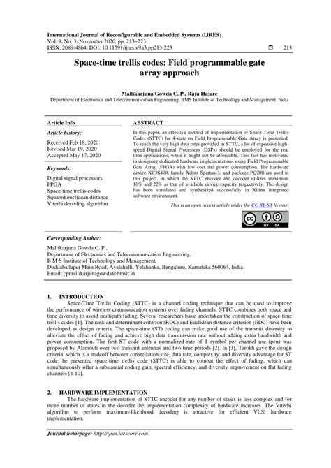 Pdf Space Time Trellis Codes Field Programmable Gate Array Approach