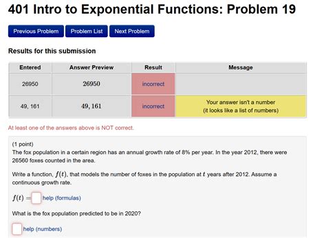 Solved Intro To Exponential Functions Problem Chegg Com