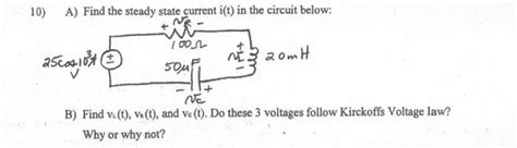 Solved A Find The Steady State Current I T In The Circuit