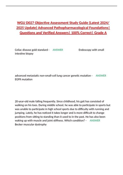 WGU D027 Objective Assessment Study Guide Latest 2024 2025 Update Advanced