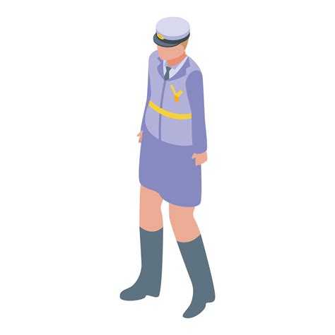 Woman Military Uniform Icon Isometric Style 15649975 Vector Art At