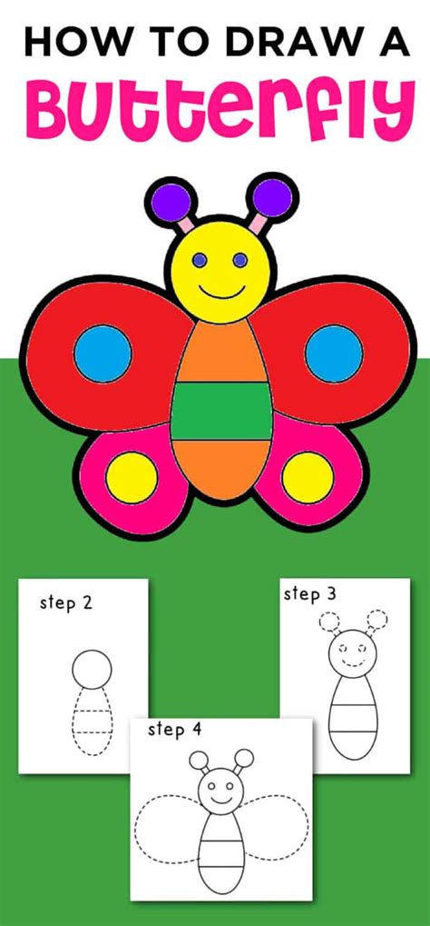 How To Draw A Butterfly Step By Step Made With HAPPY