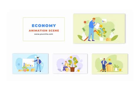New Online Earning Flat Character Animation Scene After Effects Templates