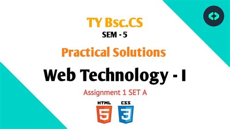 Assignment 1 Set A Web Tech I Lab Book Solutions TY Bsc Computer Science Code Office