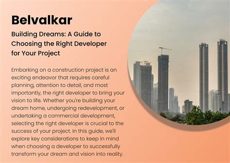 Building Dreams A Guide To Choosing The Right Developer For Your Project By Belvalkarhousing1