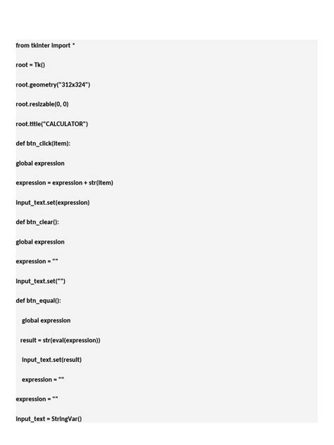 How To Create A Calculator In Python Tkinter Pdf