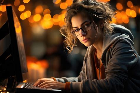 Premium AI Image Portrait Of A Programmer In The Modern Computer World