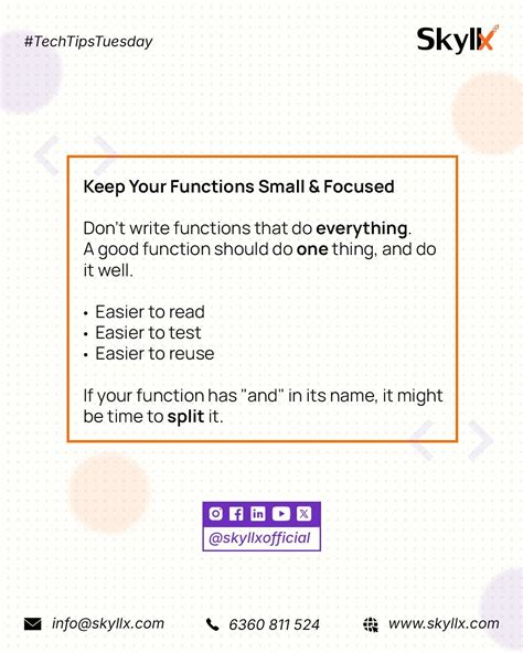 skyllx techtipstuesday cleancode developertips skyllx