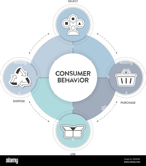 Consumer Behavior Strategy Framework Infographic Diagram Chart Illustration Banner With Icon