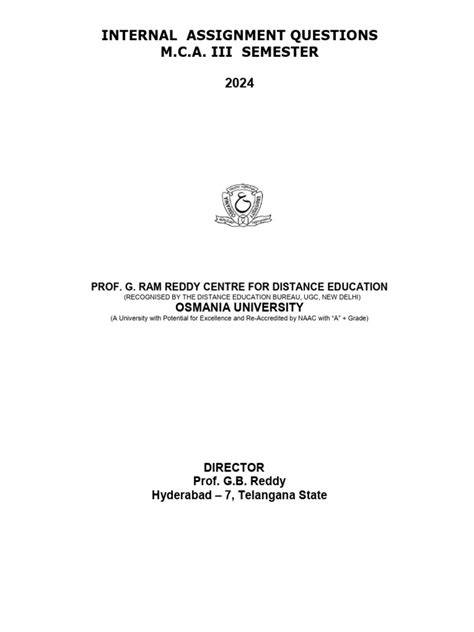 Mca Iii Semester Ou Pdf