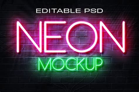 Premium Psd Psd Neon Light Effects Your Text