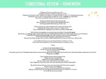 ESL Upper Intermediate Homework Practise The Conditionals TPT