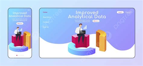 Adaptive Landing Page With Analytical Data And Crm Design Vector