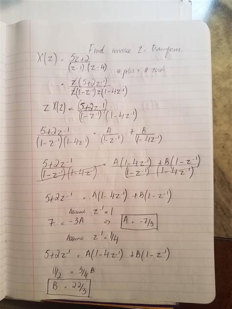 Inverse Z Transform Using Partial Fraction Electrical Engineering