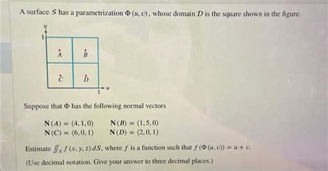 solved a surface s has a parametrization u v whose