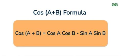 Cos A B Formula GeeksforGeeks