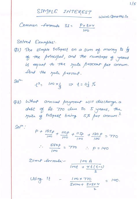 Most Important Questions Of Simple Interest Solved Part1