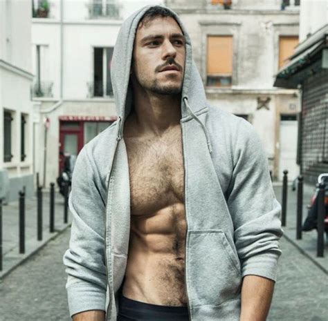 Nabil Taleb Hairy Chested Men Hoodies Leather Jacket