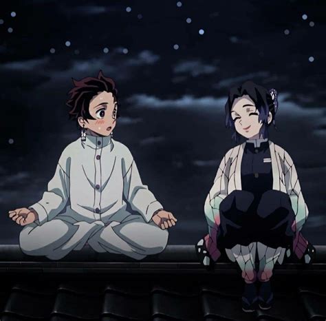 Tanjiro And Shinobu Démon Fond Decran Dessin